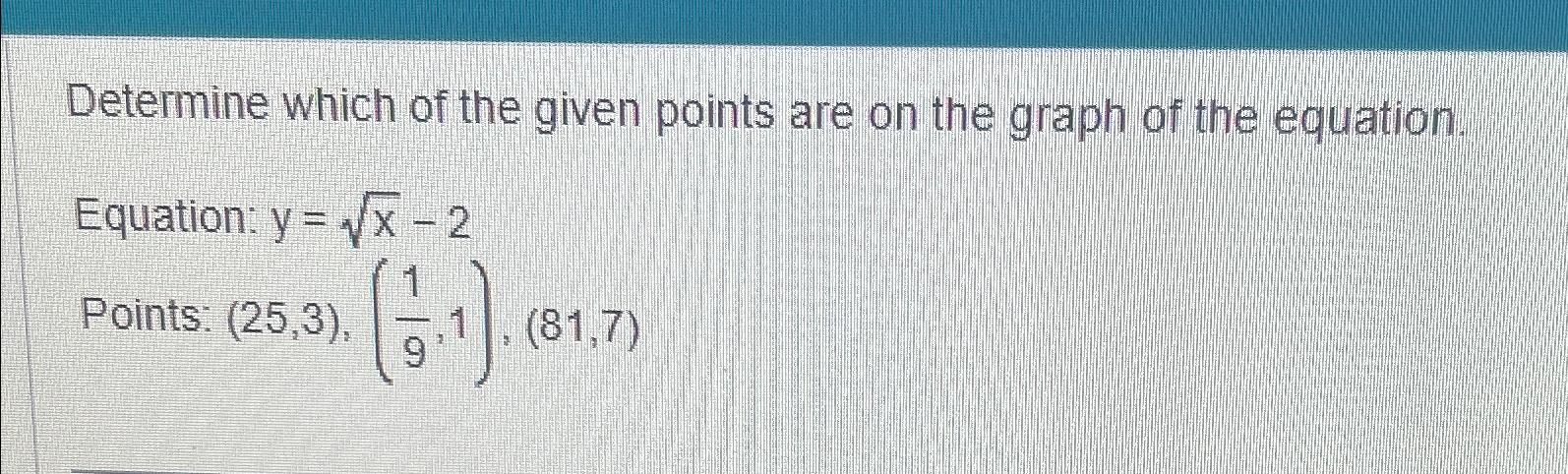 Determine which of the given points are on the graph | Chegg.com