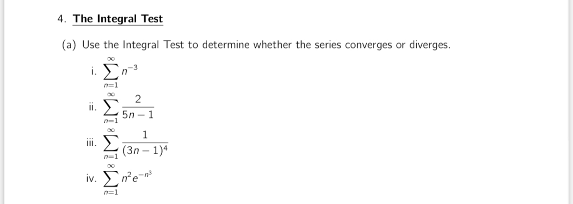 Solved The Integral Test(a) ﻿Use the Integral Test to | Chegg.com