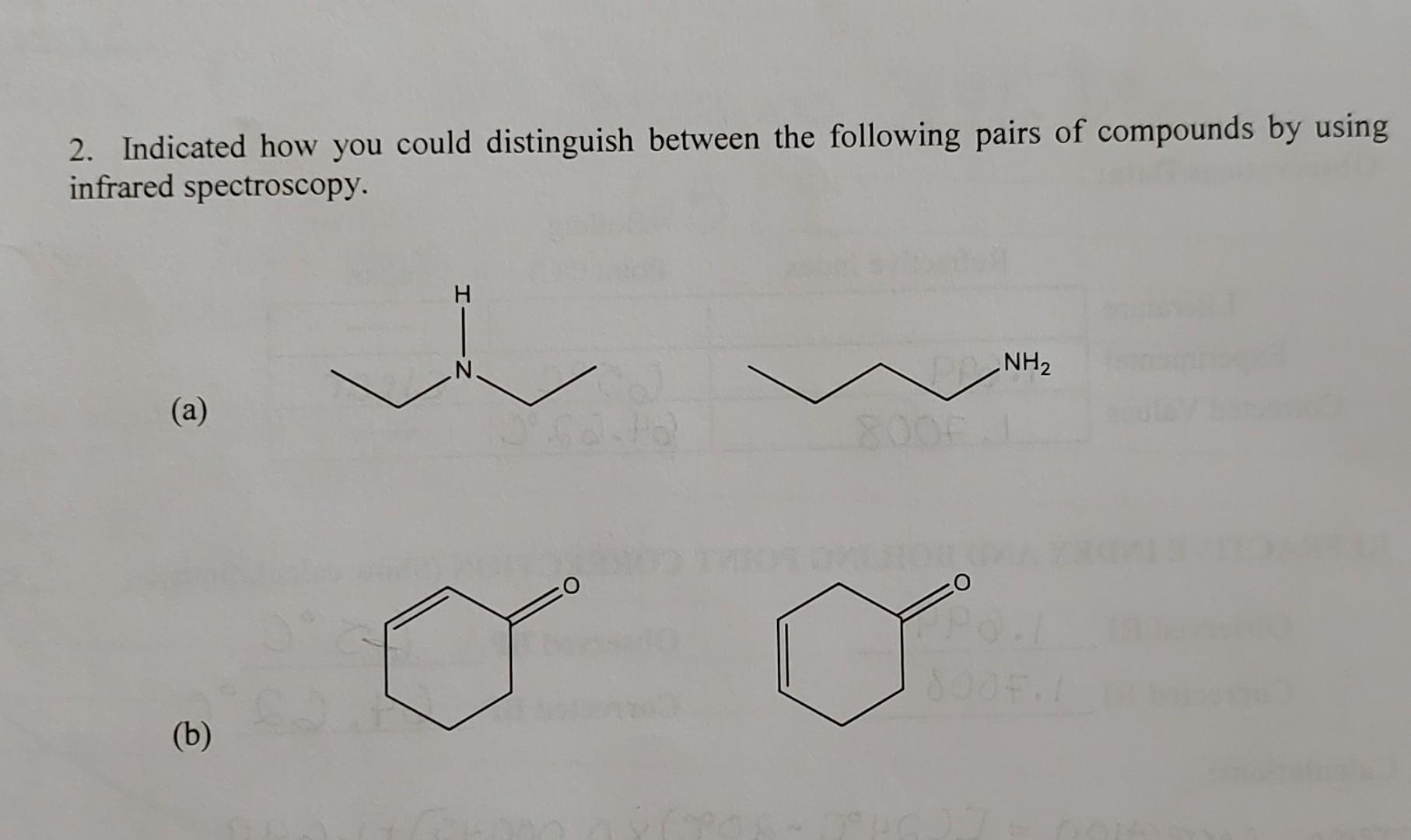 Solved 2. Indicated how you could distinguish between the | Chegg.com