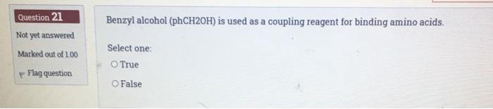 Solved Benzyl alcohol (phCH2OH) is used as a coupling | Chegg.com
