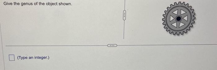 Give the genus of the object shown. (Type an | Chegg.com