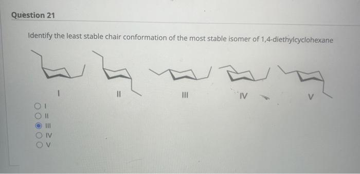 Solved Identify the least stable chair conformation of the | Chegg.com