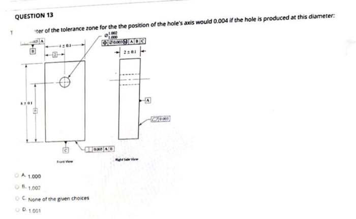 Solved QUESTION 9 The LMC and MMC sizes for the hole in the | Chegg.com