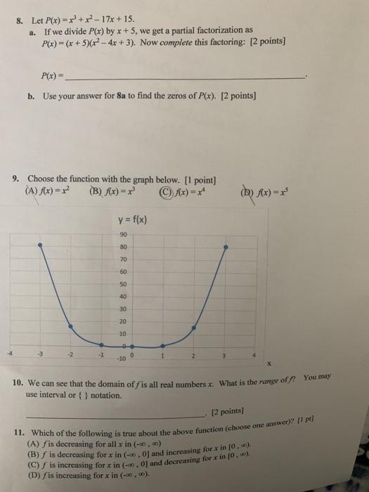 Solved 8 Let P X X X 17x 15 A If We Divide P X
