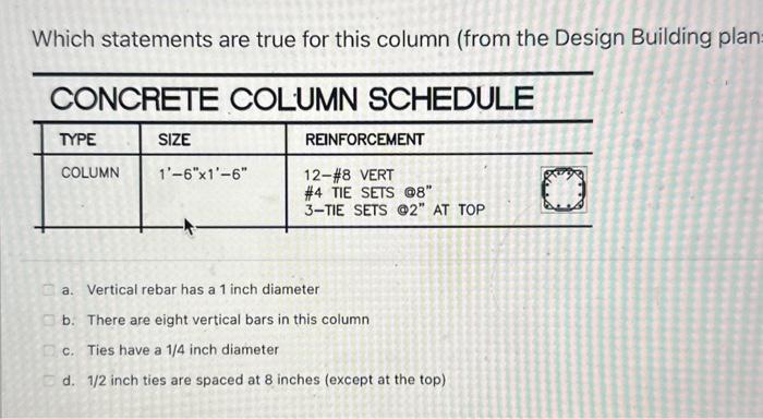 Solved Which statements are true for this column (from the | Chegg.com