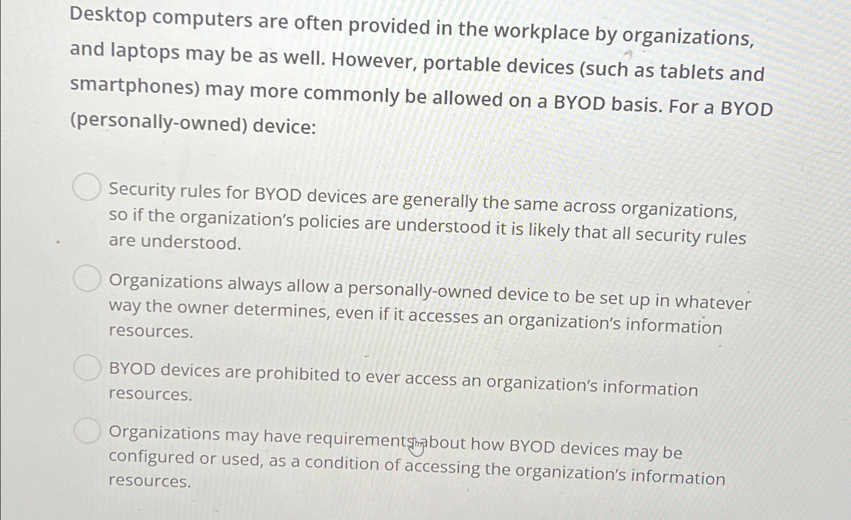 Solved Desktop computers are often provided in the workplace | Chegg.com