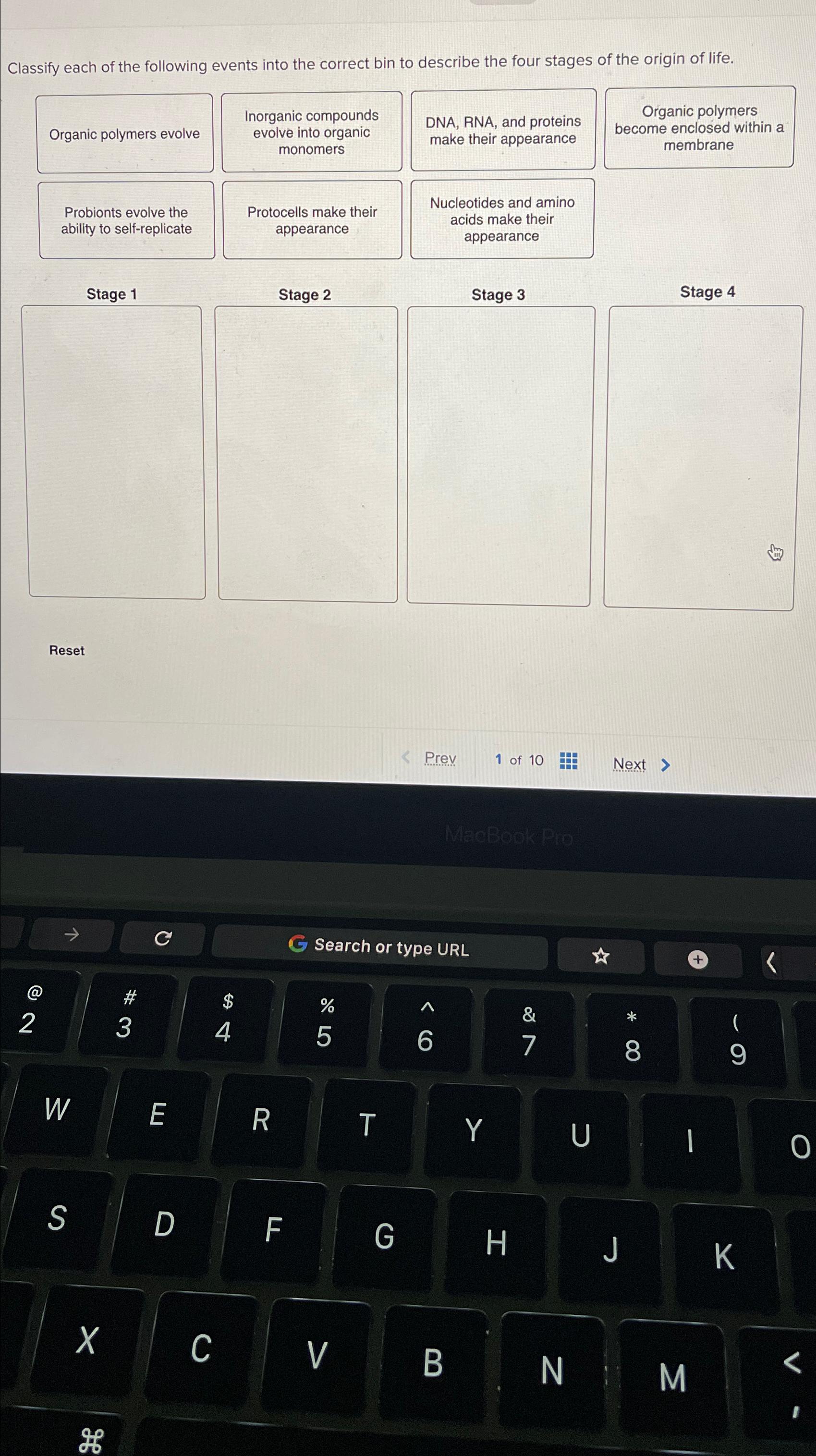 Solved Classify each of the following events into the | Chegg.com