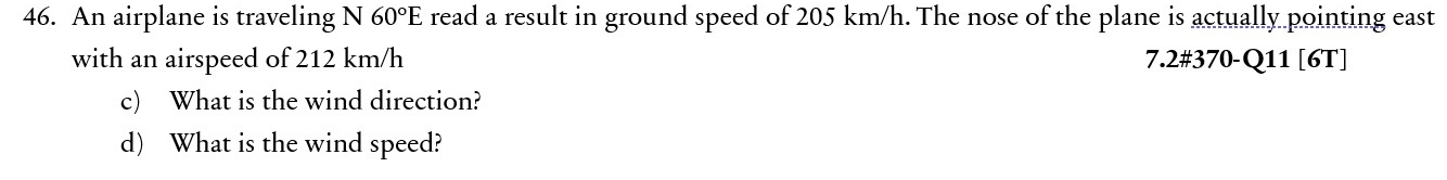 Solved An airplane is traveling N60°E ﻿read a result in | Chegg.com