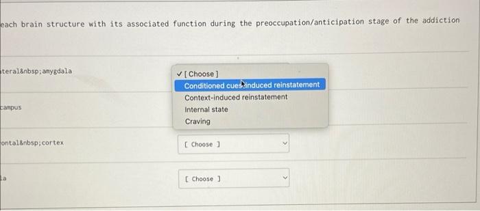 Solved Match each brain structure with its associated | Chegg.com
