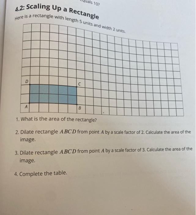 Solved 4.2: Scaling Up a Rectangle Here is a rectangle with | Chegg.com