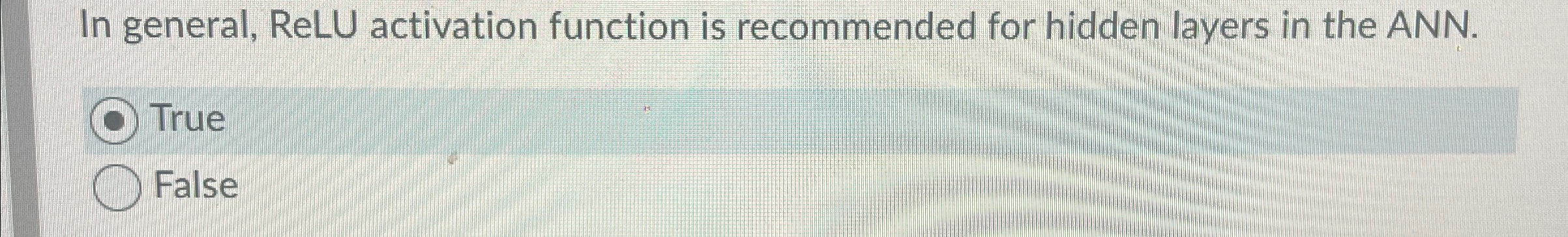 Solved In general, ReLU activation function is recommended | Chegg.com