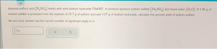 Solved Aqueous sulfuric acid (H2SO4) reacts with-solid | Chegg.com