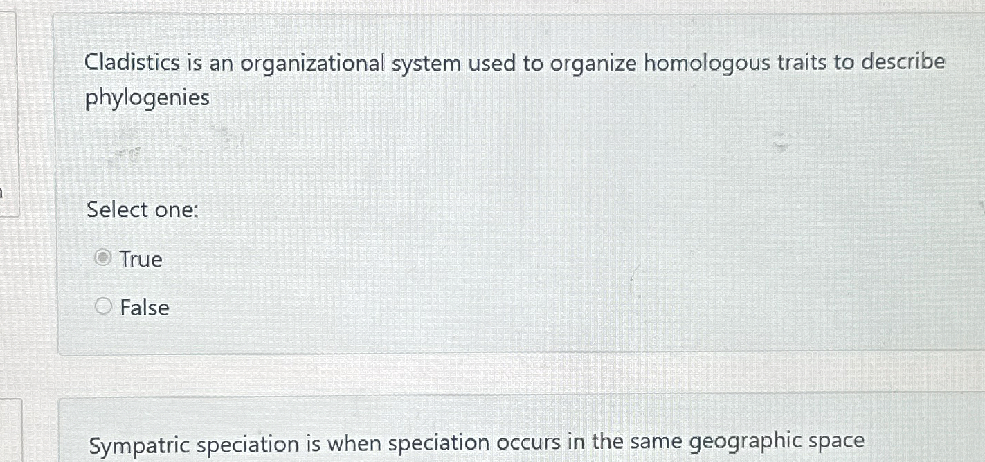 Solved Cladistics is an organizational system used to | Chegg.com