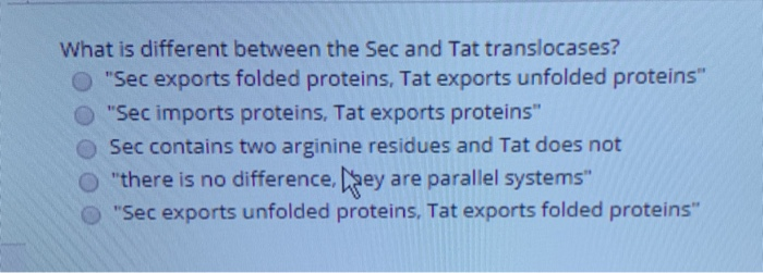 Solved What is different between the Sec and Tat | Chegg.com