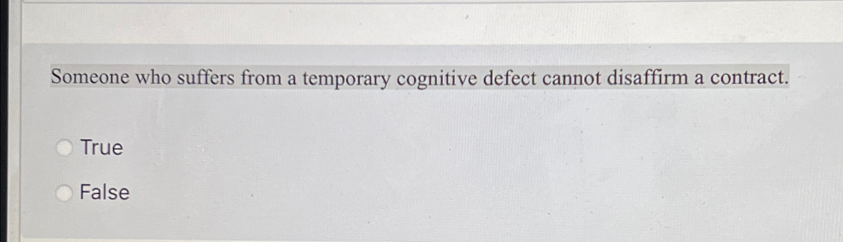 Solved Someone who suffers from a temporary cognitive defect | Chegg.com