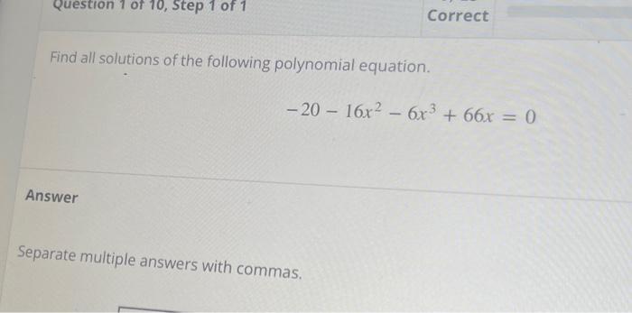 Solved Find all solutions of the following polynomial | Chegg.com