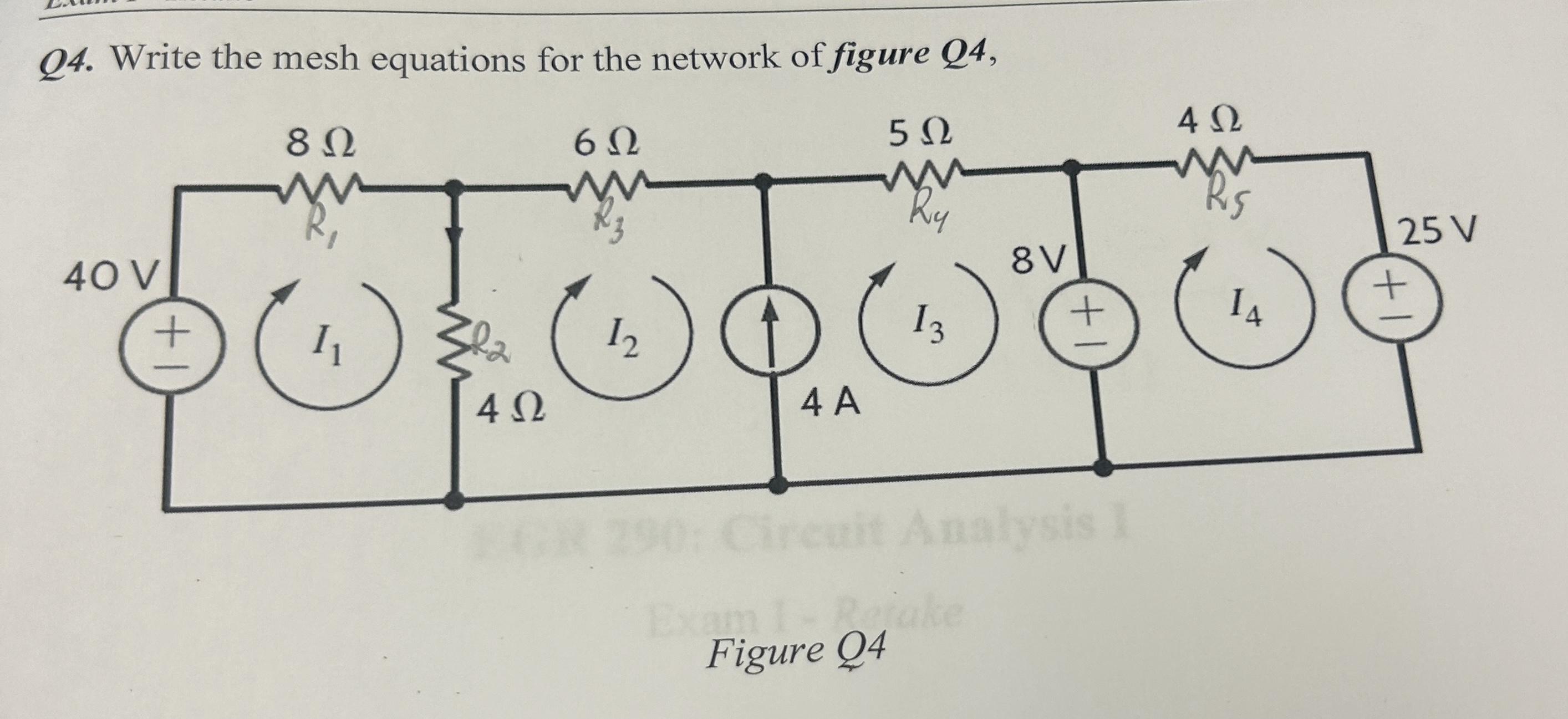 Solved Q4. ﻿Write the mesh equations for the network of | Chegg.com