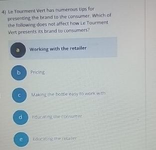 Solved Le Tourment Vert has numerous tips for presenting the | Chegg.com