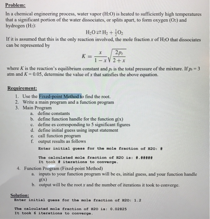 Problem: In a chemical engineering process, water | Chegg.com