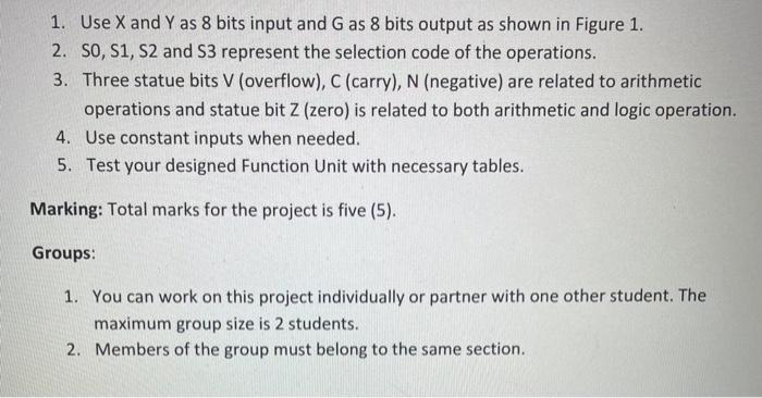 Solved Design An 8 Bit Function Unit Combining Arthmetic