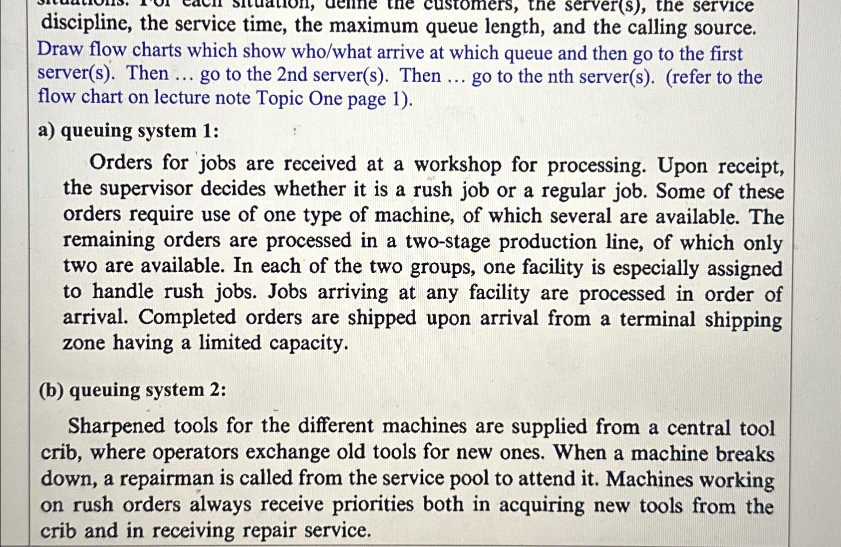 Solved discipline, the service time, the maximum queue | Chegg.com