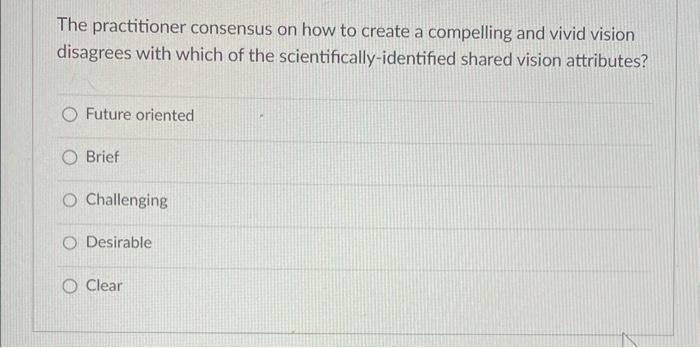 Solved The practitioner consensus on how to create a | Chegg.com