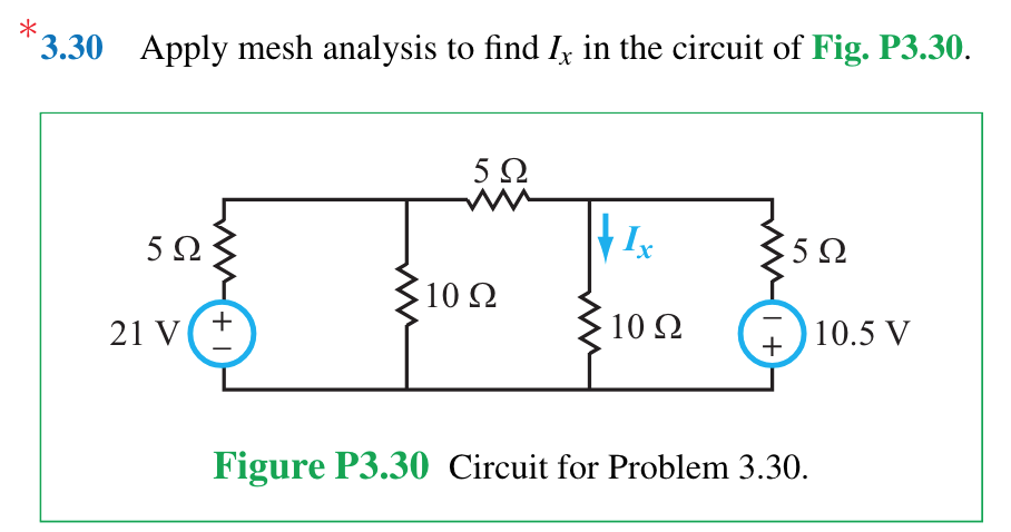 Solved ∗ 3.30 ﻿Apply mesh analysis to find Ix in the circuit | Chegg.com