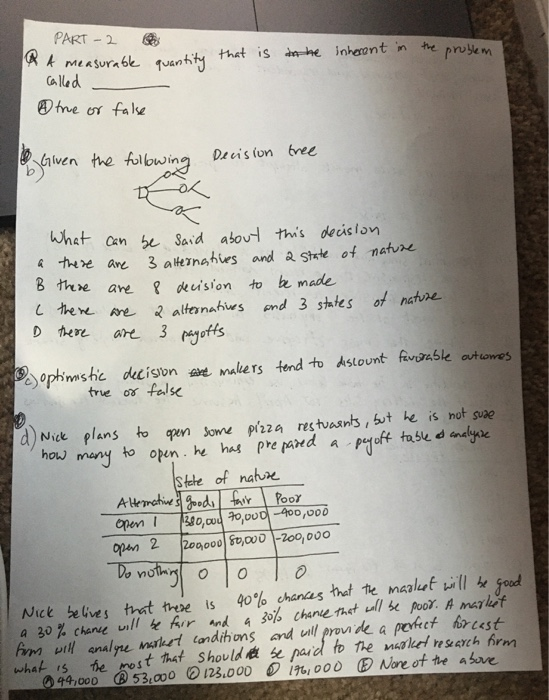 that is at the inherent in problem PART - 2 Q A | Chegg.com