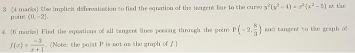 3. (4 marks) Use implicit differentiation to find the | Chegg.com
