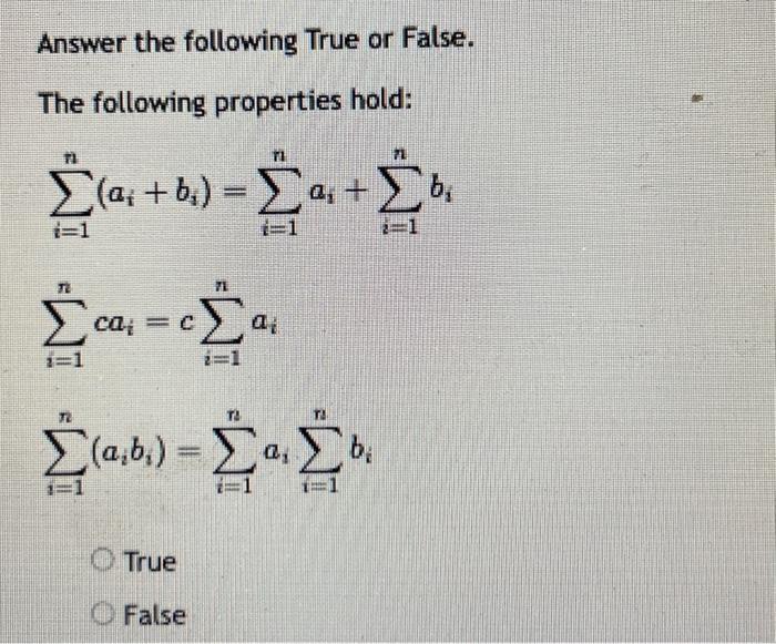 Solved Answer the following True or False. The following | Chegg.com Solved Answer the following True or False. The following | Chegg.com