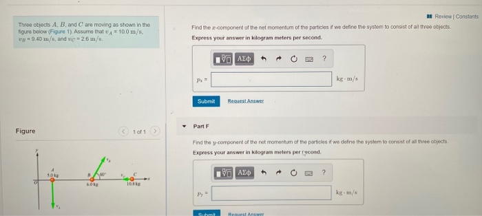 Solved Three objects A, B and C are moving as shown in the | Chegg.com