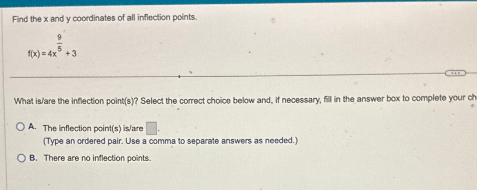 Solved Find the x ﻿and y ﻿coordinates of all inflection | Chegg.com