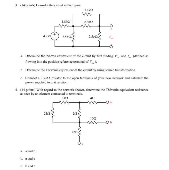 3. (14 points) Consider the circuit in the figure. a. | Chegg.com