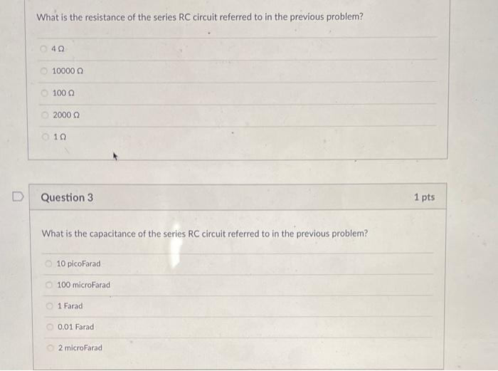 Solved In a series RC circuit a charged capacitor with | Chegg.com