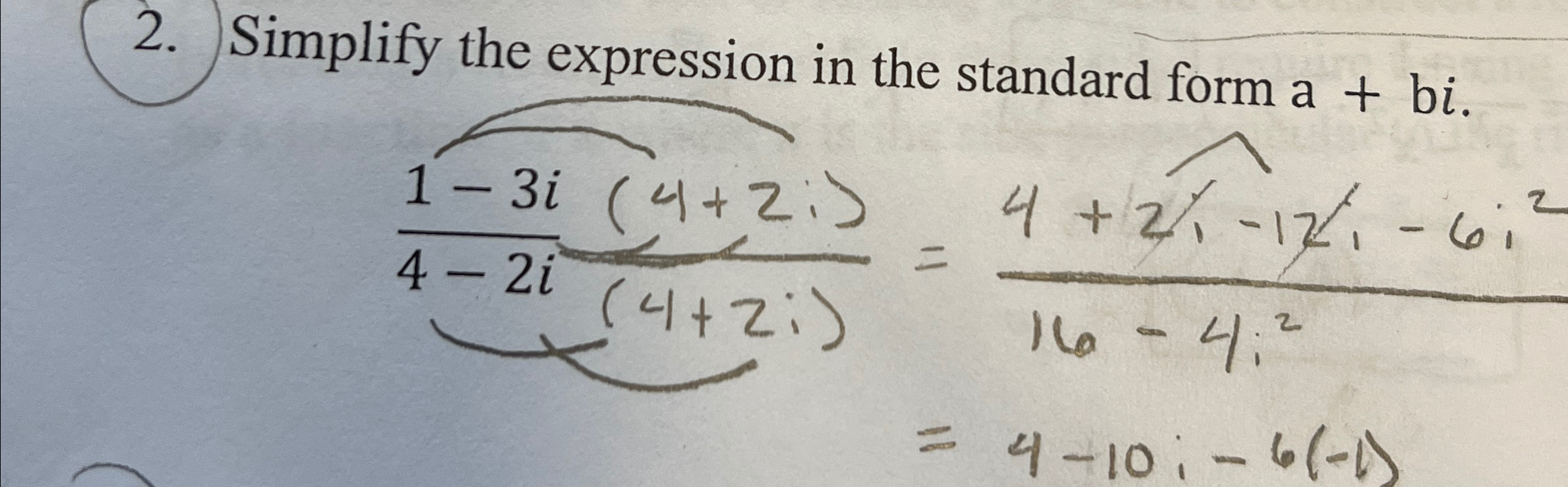 Solved Simplify the expression in the standard form | Chegg.com