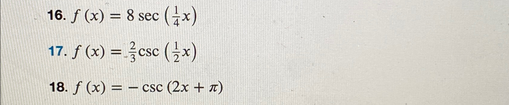 Solved Graph two full periods. Identify the period, the | Chegg.com