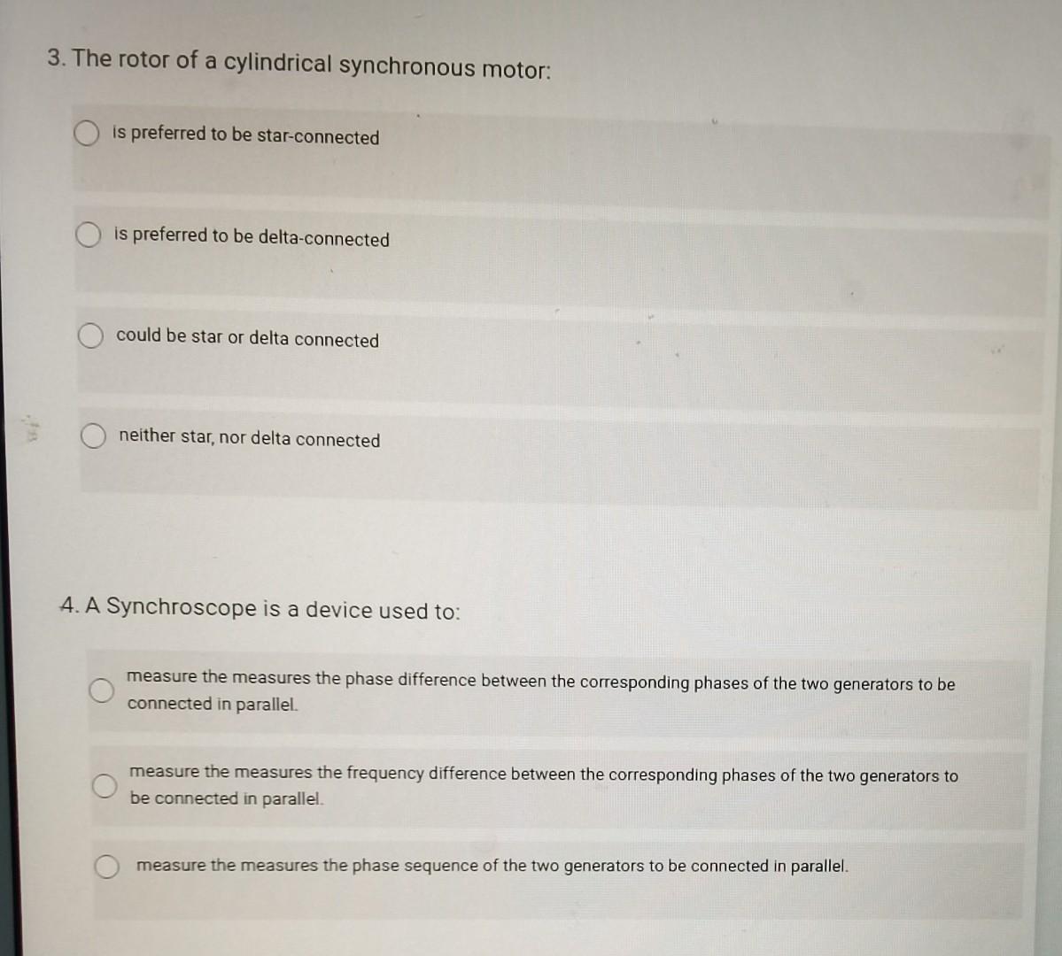 Solved 3. The rotor of a cylindrical synchronous motor: is | Chegg.com