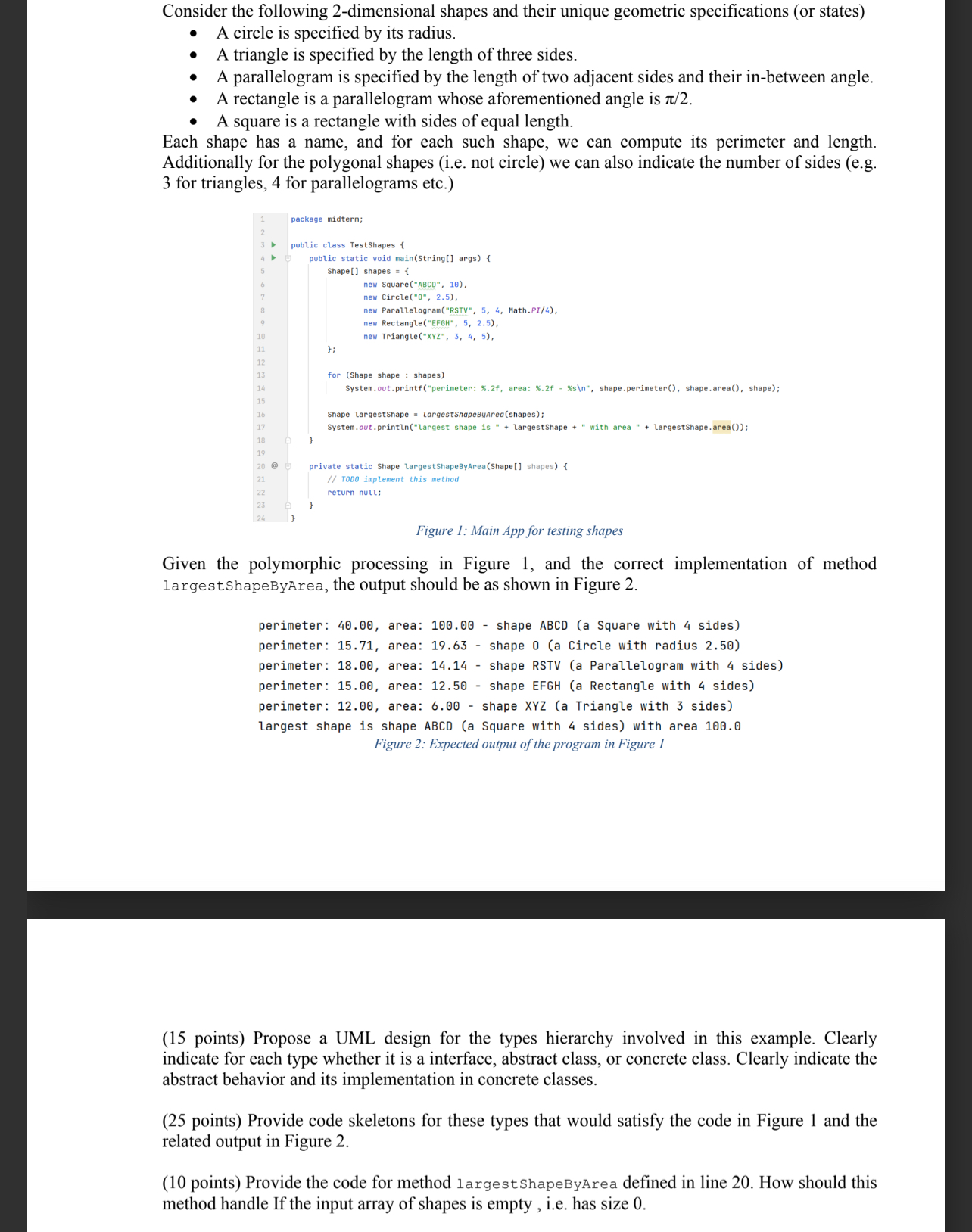 Solved Consider the following 2-dimensional shapes and their | Chegg.com