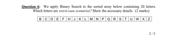 Solved Data structures [Binary Search]The number of letters | Chegg.com