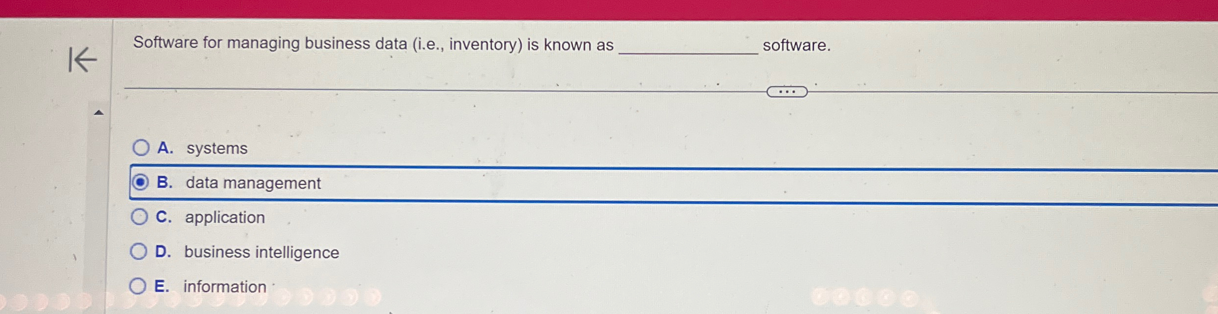 Solved Software for managing business data (i.e., | Chegg.com