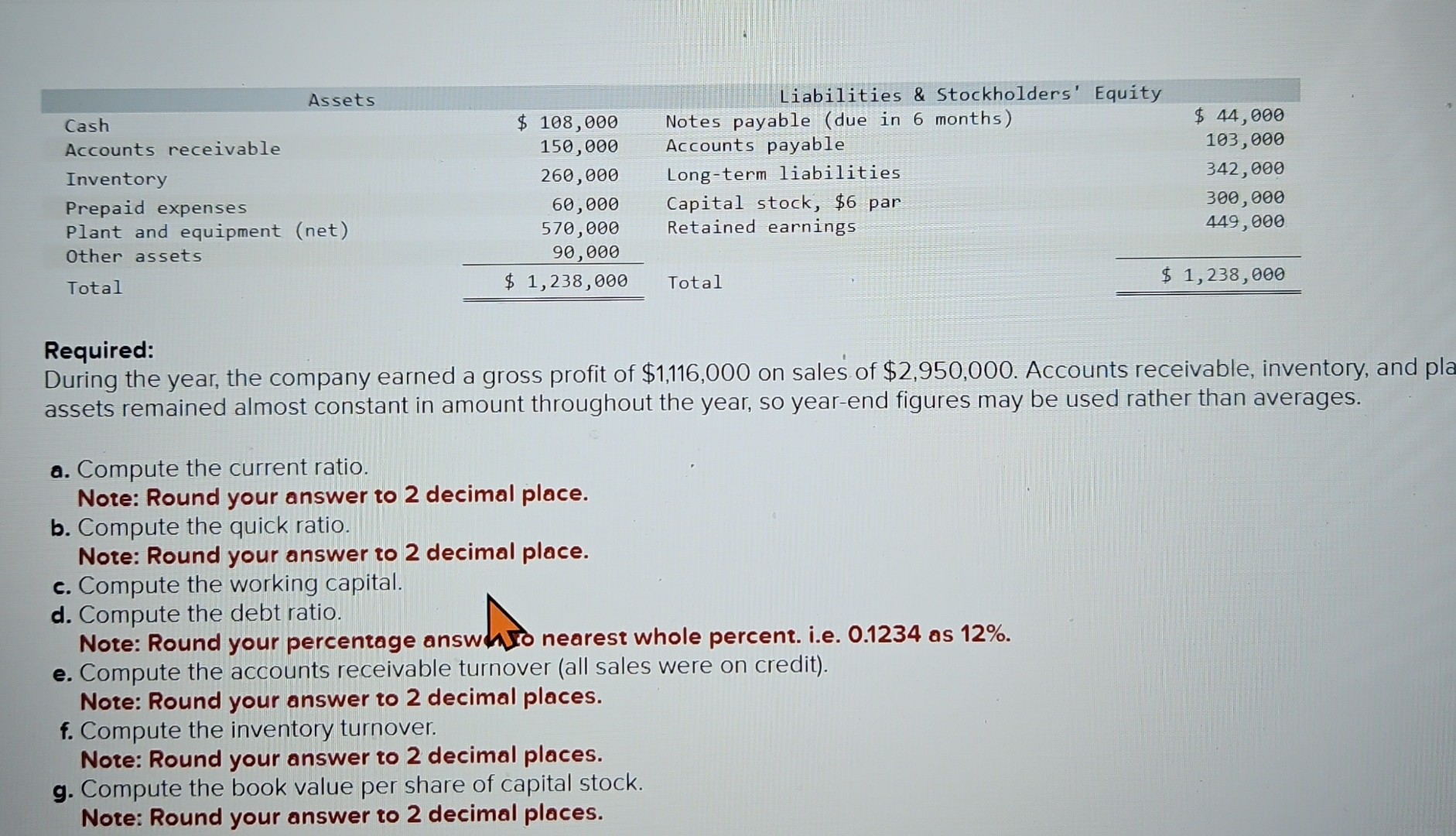 Solved \table[[Assets,Liabilities & Stockholders' | Chegg.com