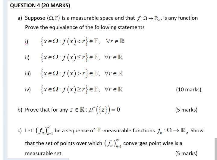 Solved A Suppose Ω F Is A Measurable Space And That