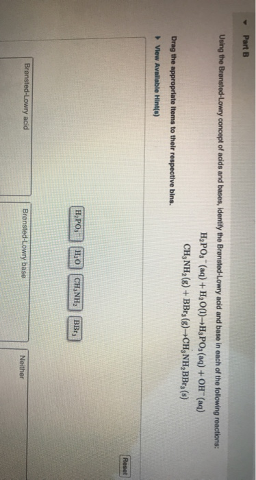 Solved Part A Using the Arrhenius concept of acids and | Chegg.com