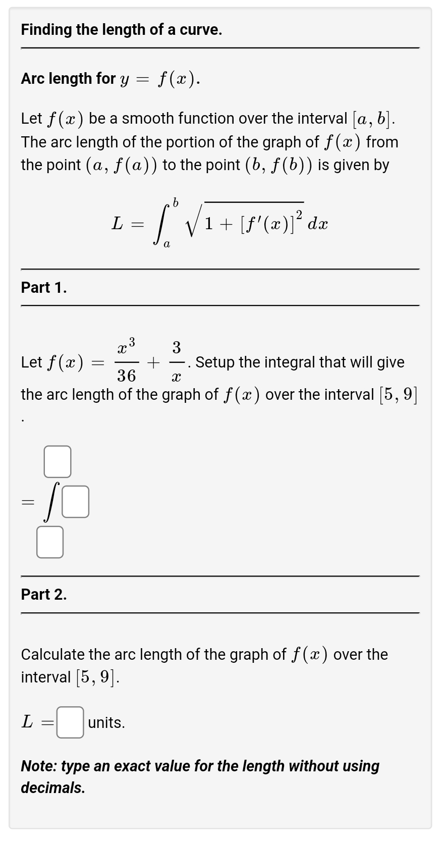 Solved Finding the length of a curve.Arc length for | Chegg.com
