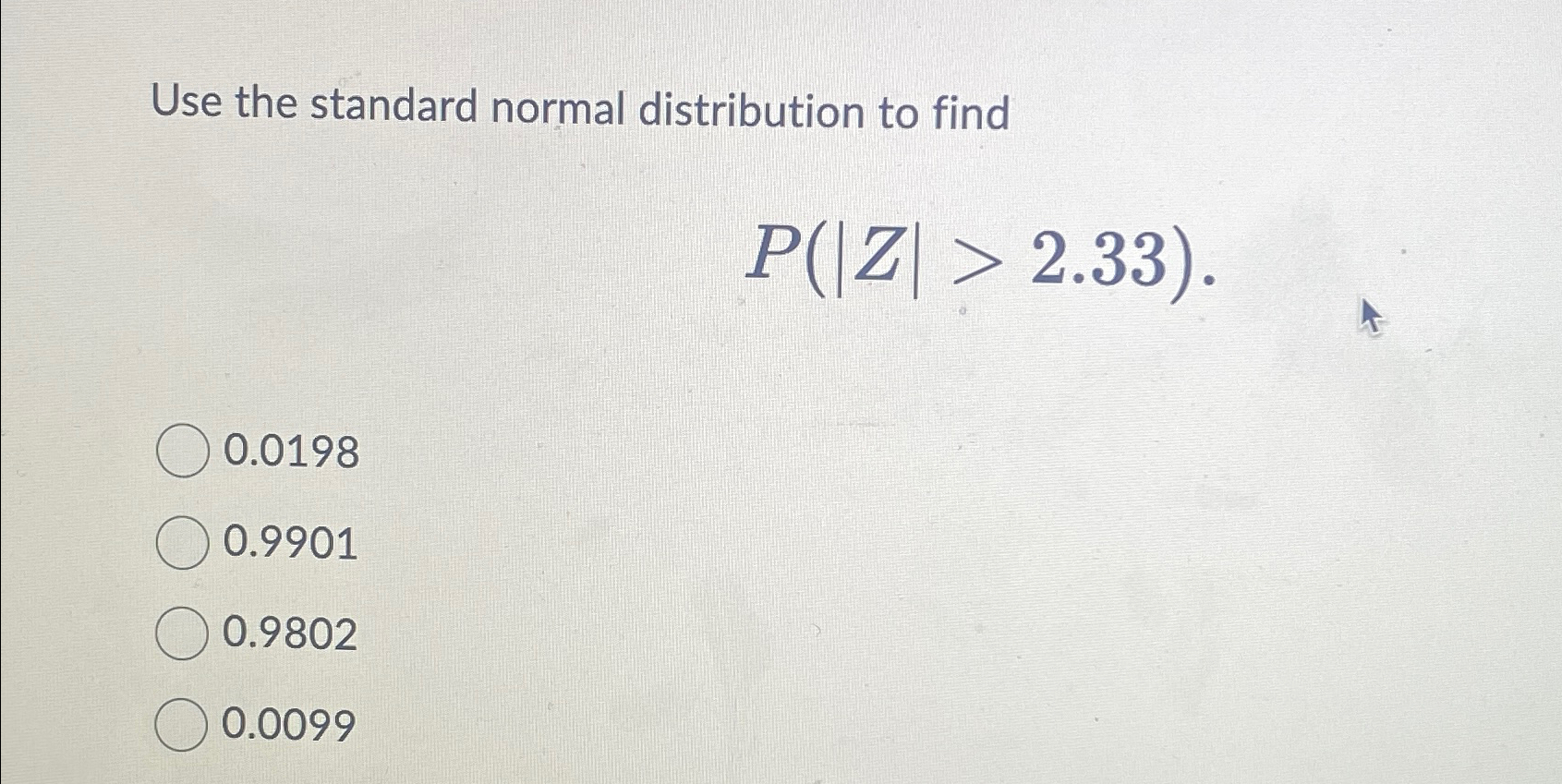 Solved Use the standard normal distribution to | Chegg.com