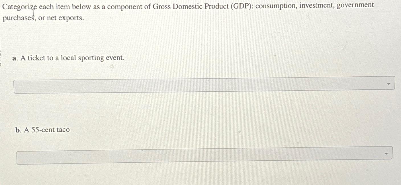 Solved Categorize each item below as a component of Gross | Chegg.com