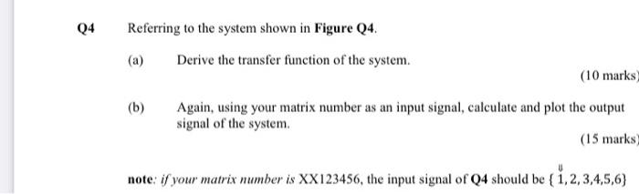 Solved Q4 Referring to the system shown in Figure Q4. (a) | Chegg.com