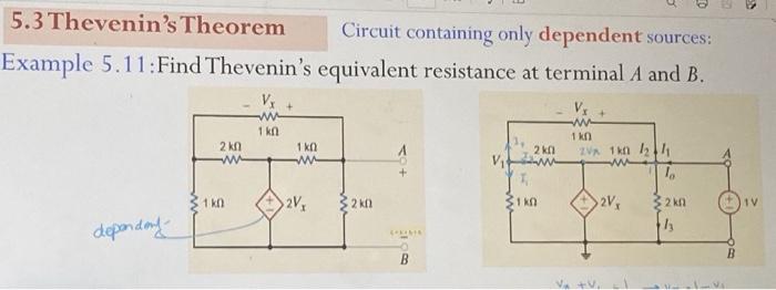 Solved 5.3 Thevenin's Theorem Circuit containing only | Chegg.com
