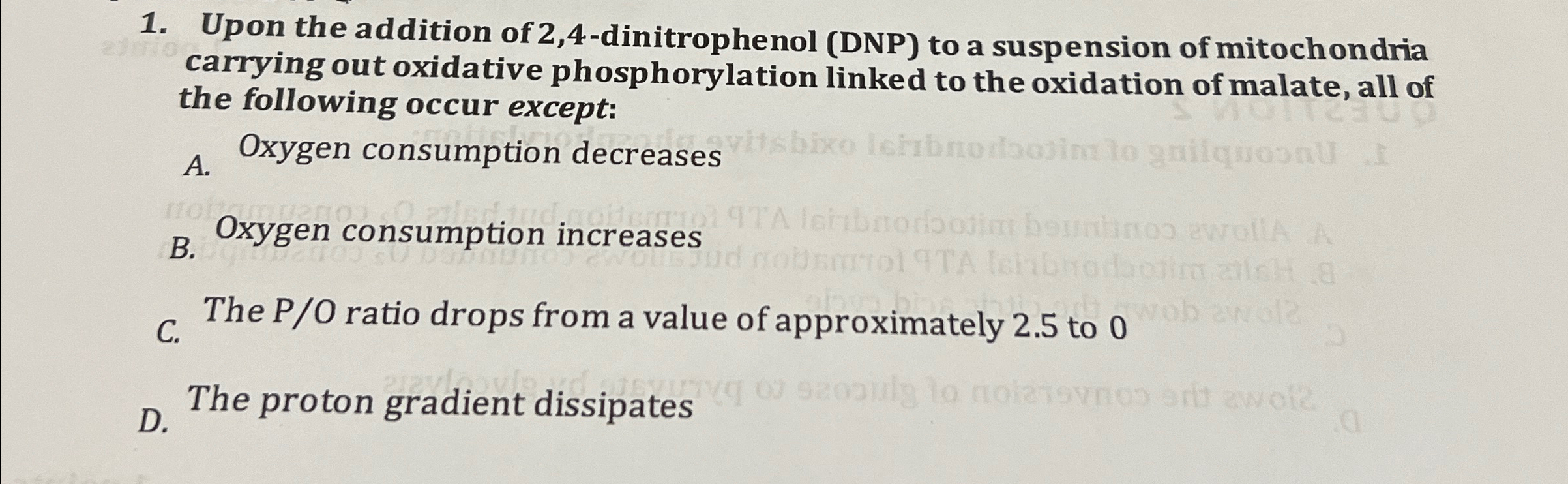 Solved Upon the addition of 2,4 -dinitrophenol (DNP) ﻿to a | Chegg.com