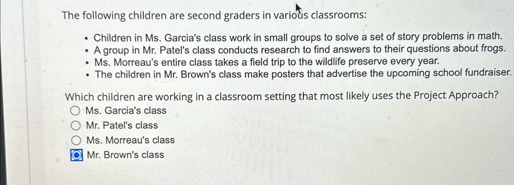 Solved The following children are second graders in variots | Chegg.com